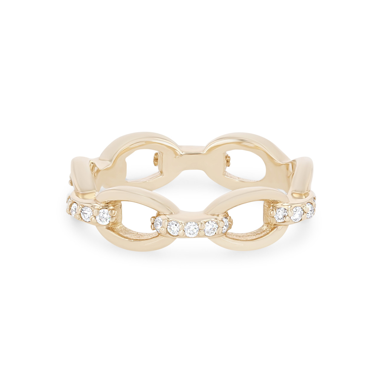 Diamond Chain Link Ring