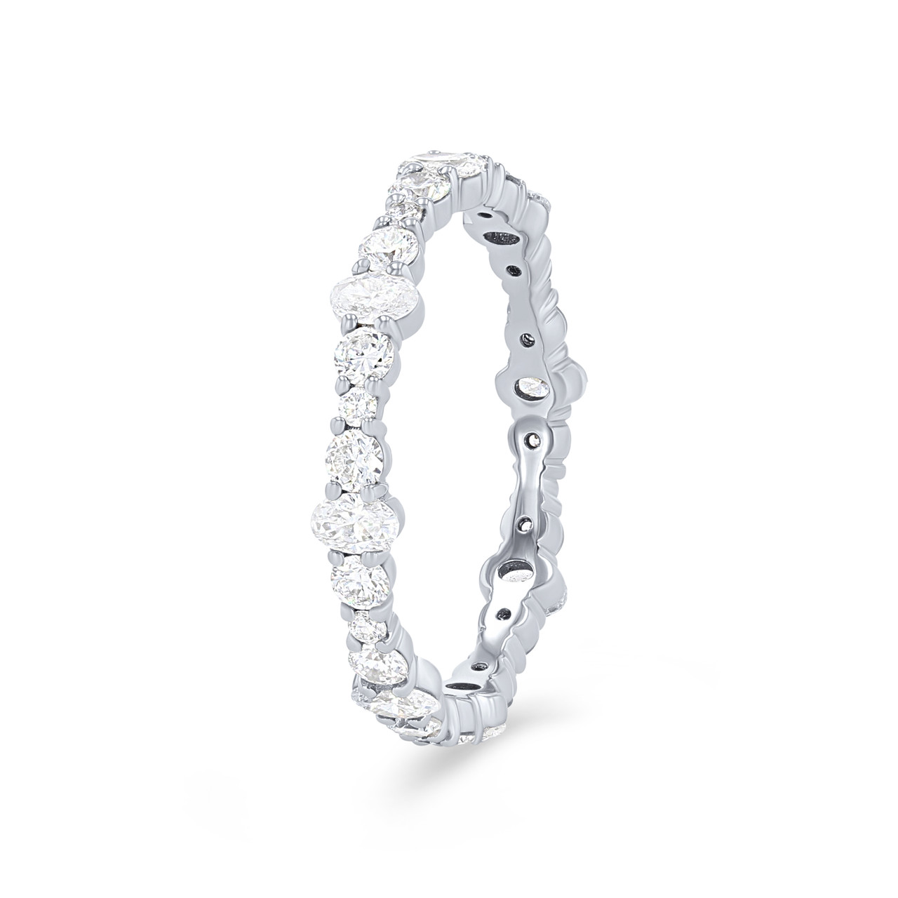 Oval and Round Graduated Diamond Eternity Band by Classique