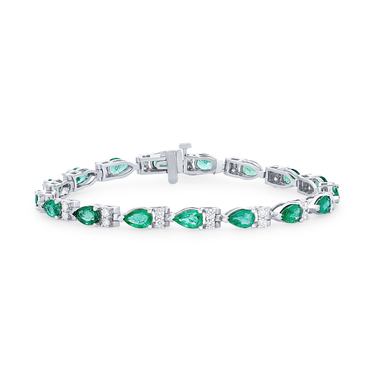 Emerald And Diamond Tennis Bracelet