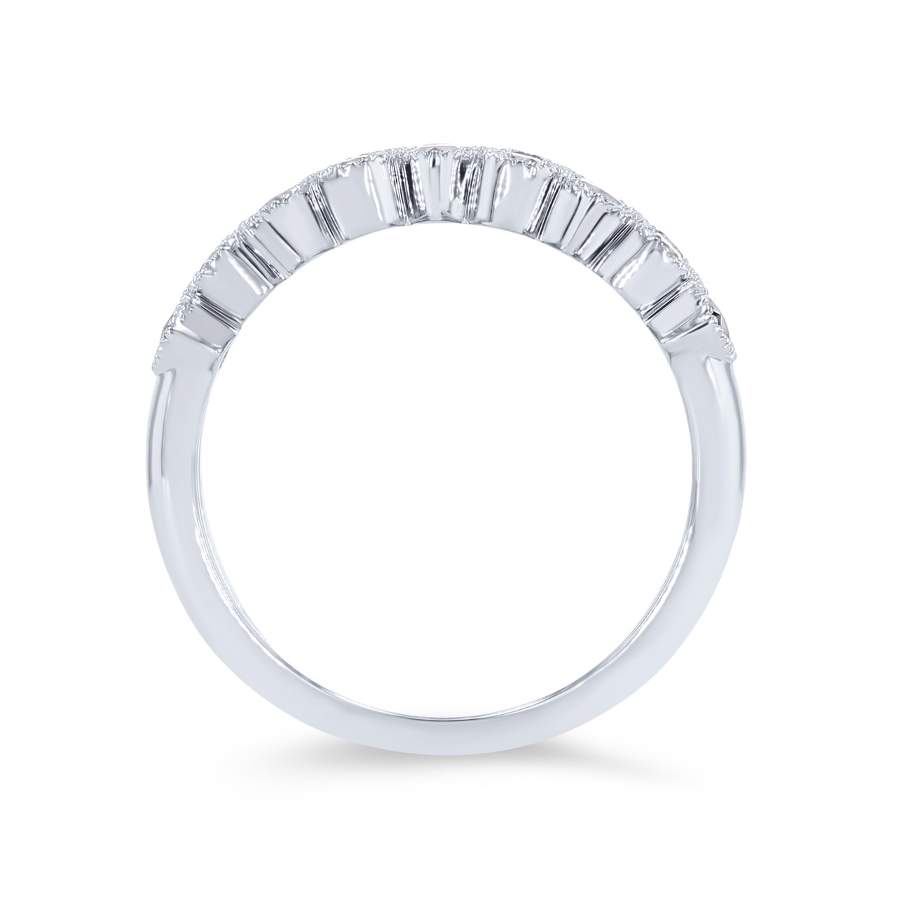 Sapphire and Diamond Milgrain Bezel Band