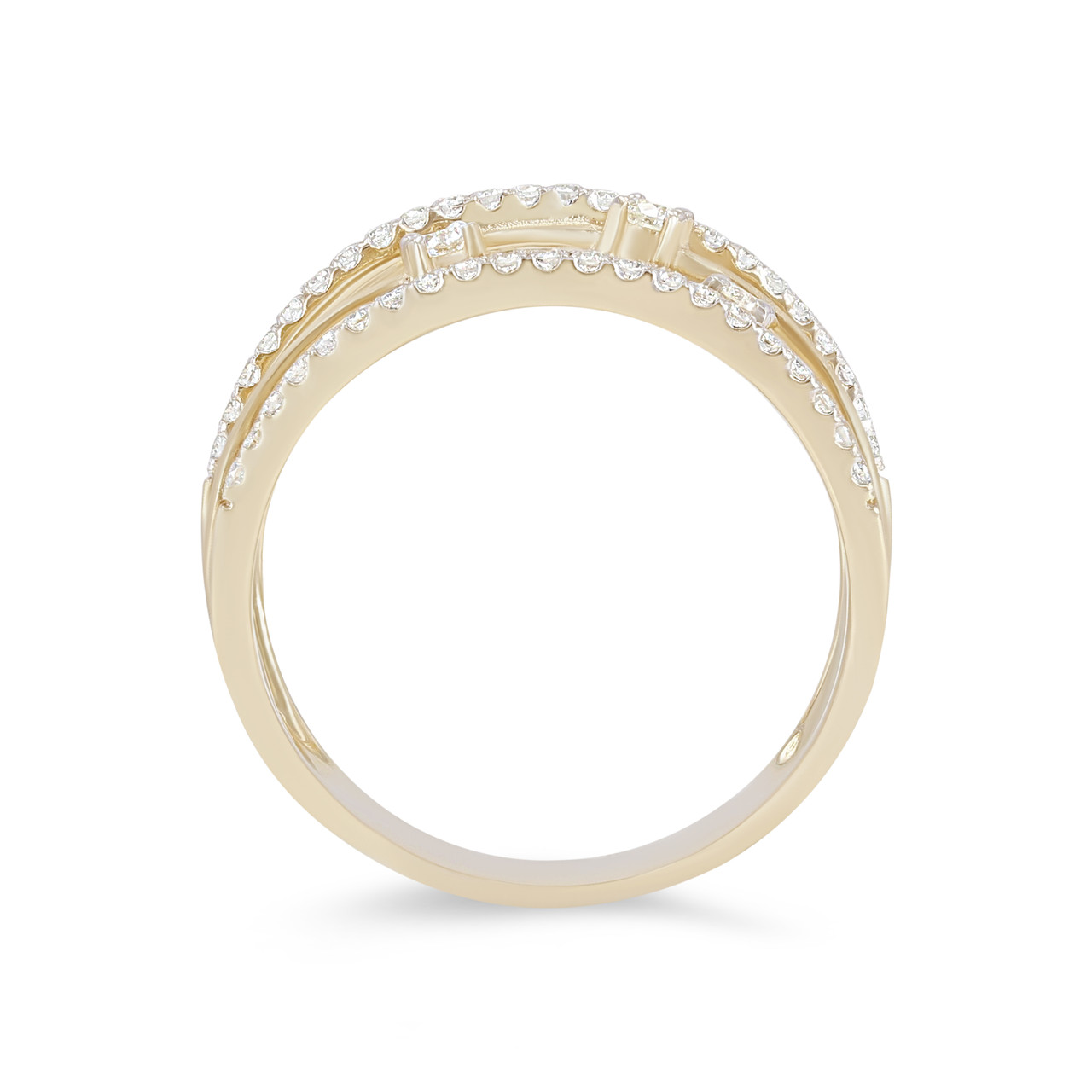 Multirow Diamond Matte Ring