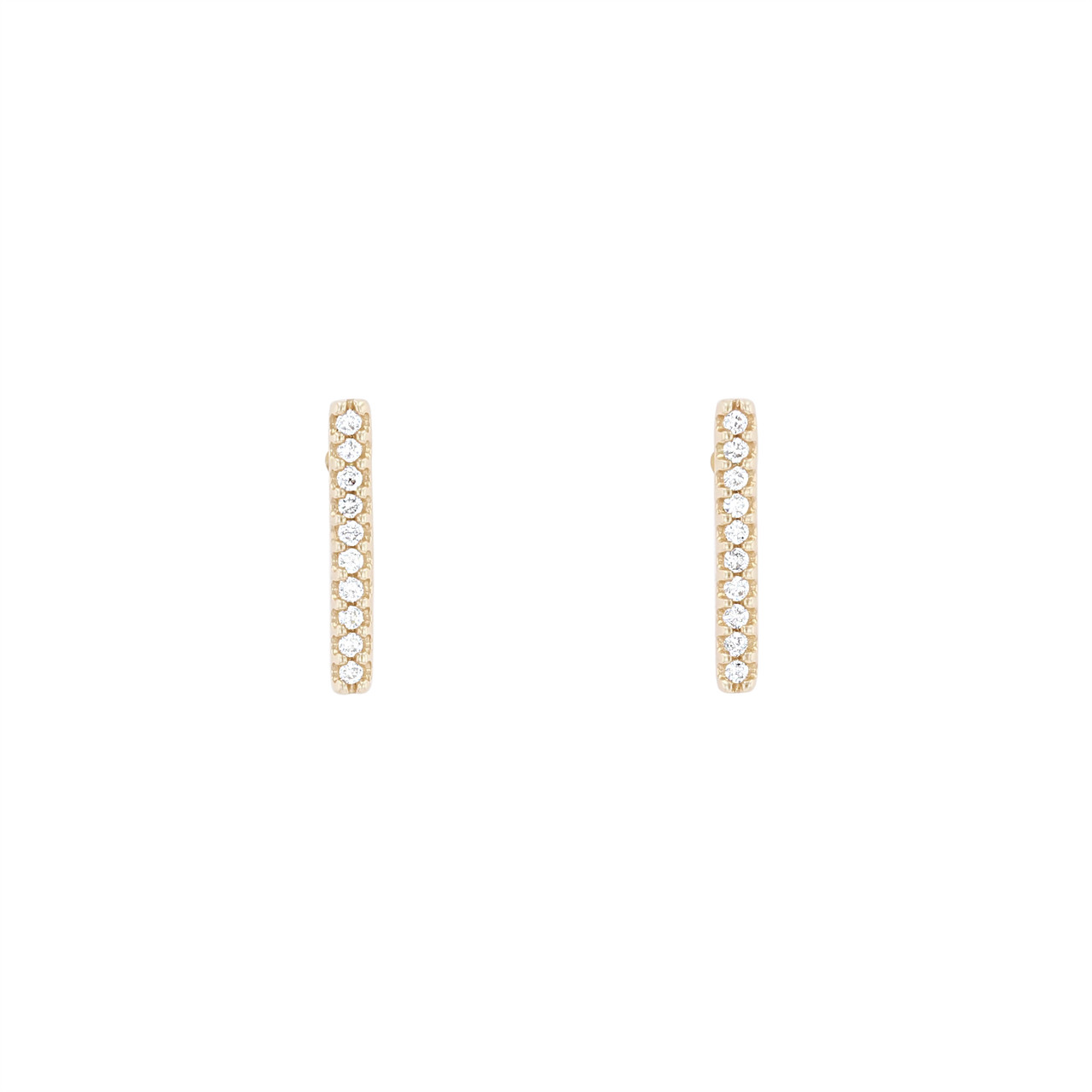 Diamond Bar Stud Earrings