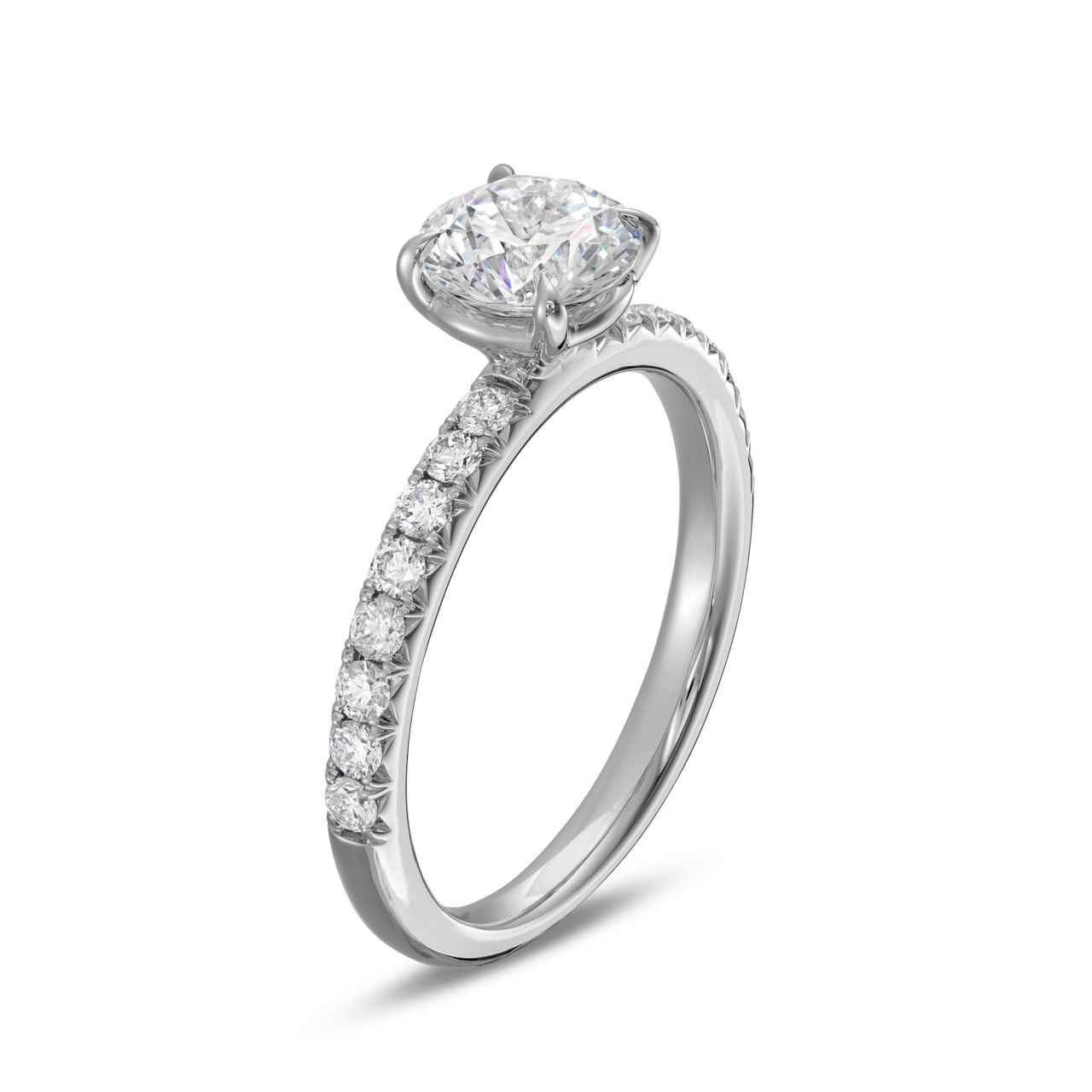 French Pave Diamond Engagement Setting by Diamonds Direct Designs