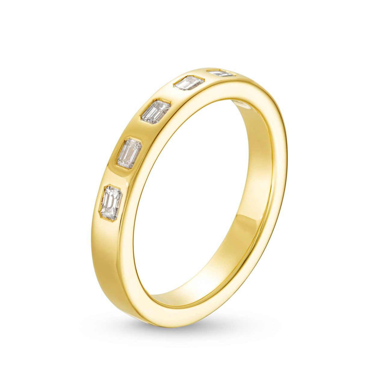 Baguette Diamond Inlay Wedding Band by Classique Creations