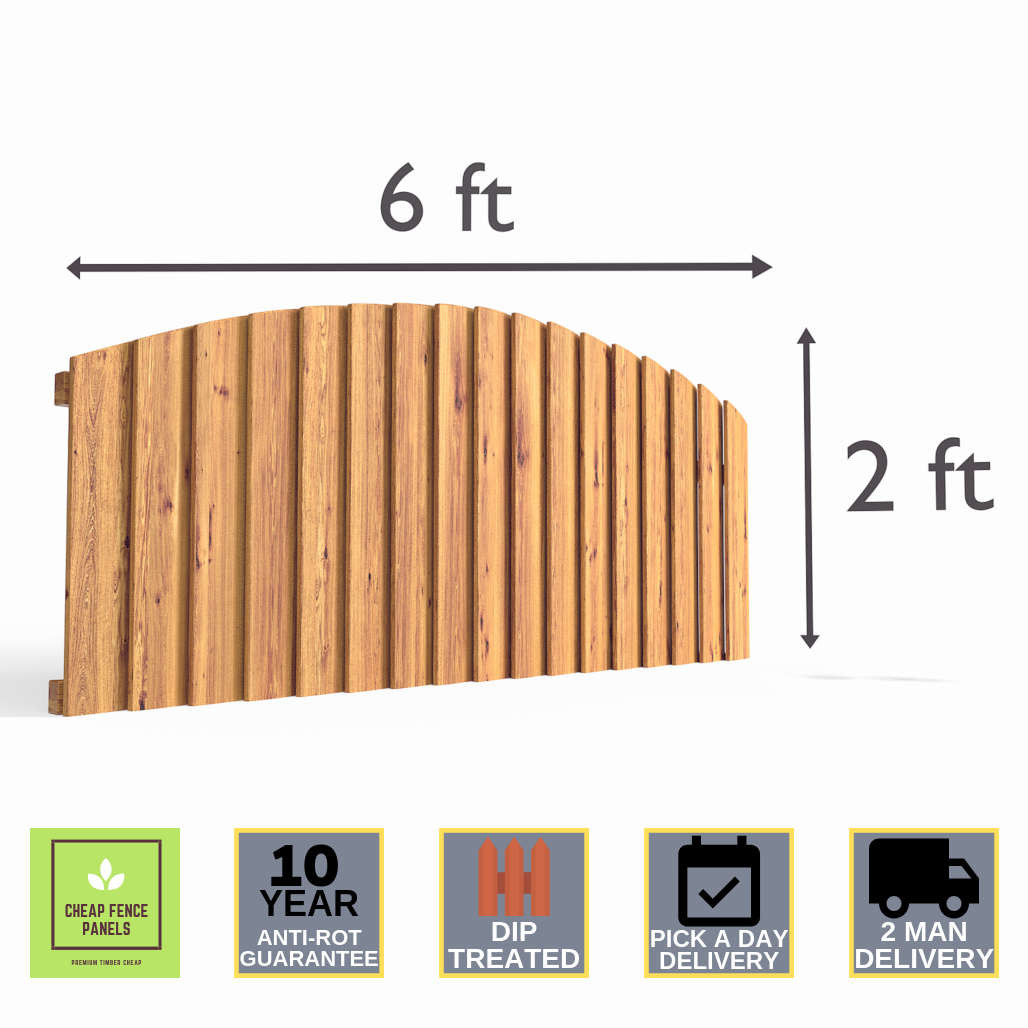 6x2 Dome Feather Edge Fence Panel | Cheap Fence Panels