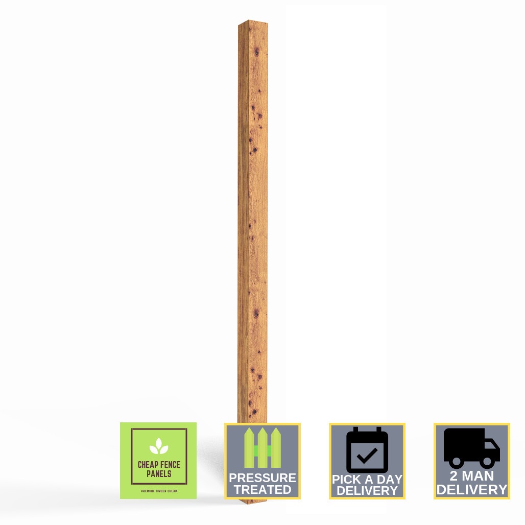 8ft x 3" x 3" Tanalised Timber Post | Cheap Fence Panels