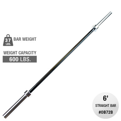 Body-Solid 6 ft. 2" Olympic Bar OB72B - Barbells