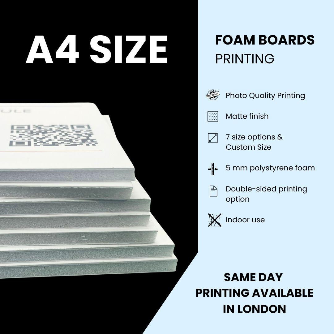 Low-cost A4 foam board printing London | PRINTBOX LONDON