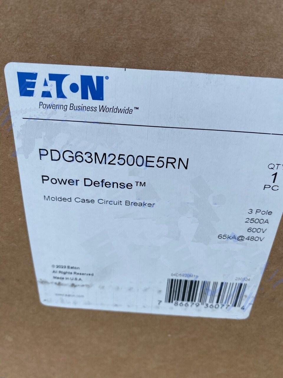 PDG63M2500E5RN, Power Defense Group 6, 2500 Amp Complete Breaker w/ARMS