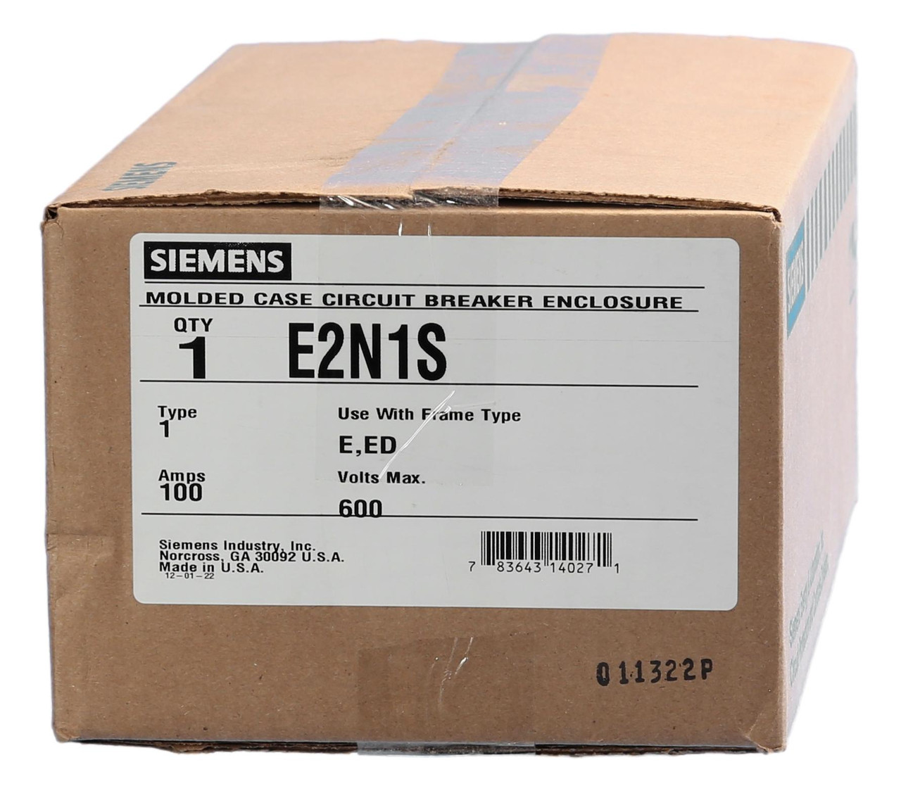 Siemens E2N1S Indoor surface mount Breaker Enclosure for ED43 Breakers
