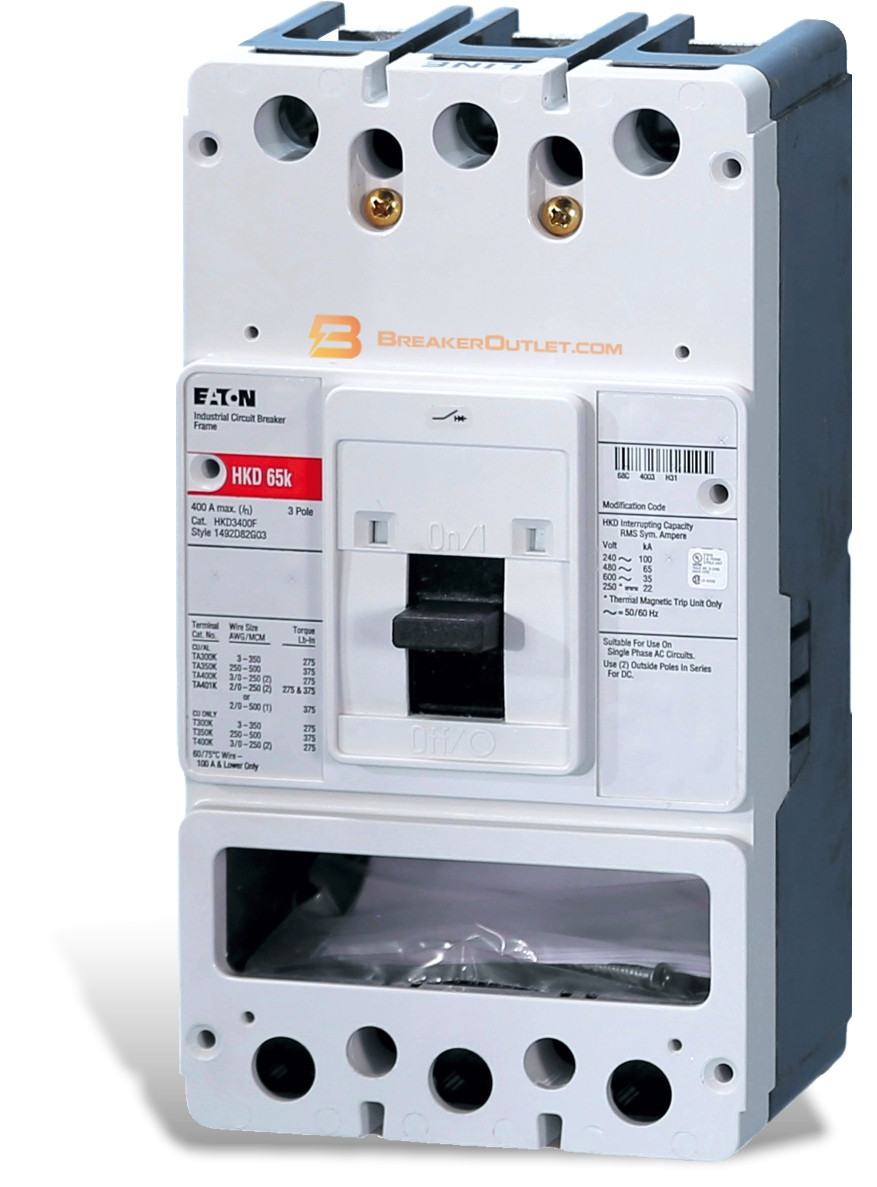 HKD3400F Eaton Molded Case 65k Rated K-Frame Only New - Breaker Outlet