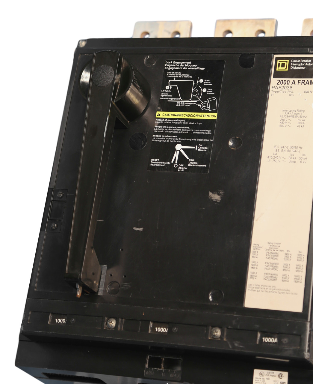 PAF2036 Thermal Magnetic P-frame Circuit Breaker with Rating Columns