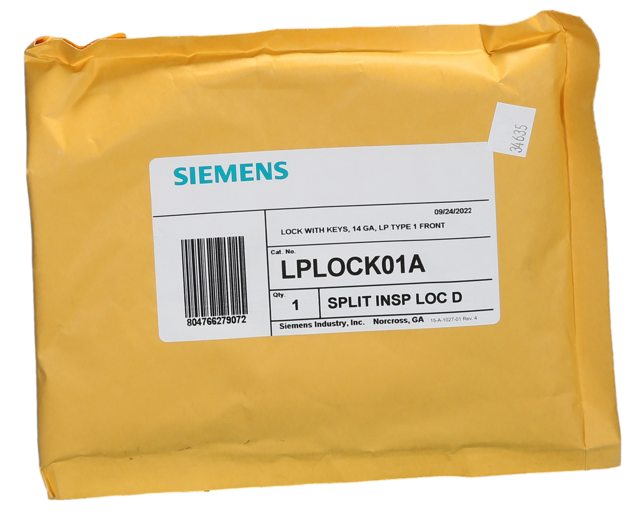 Replacement LPLOCK01A Lock with Keys 14 GA LP TYPE 1 Front