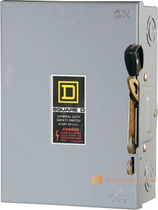 D321N 30A Square D Fusible Safety Switch 240V - Breaker Outlet