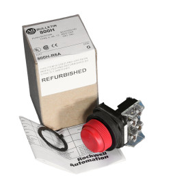 Original Allen Bradley momentary push button 800H-R6A with red boot color
