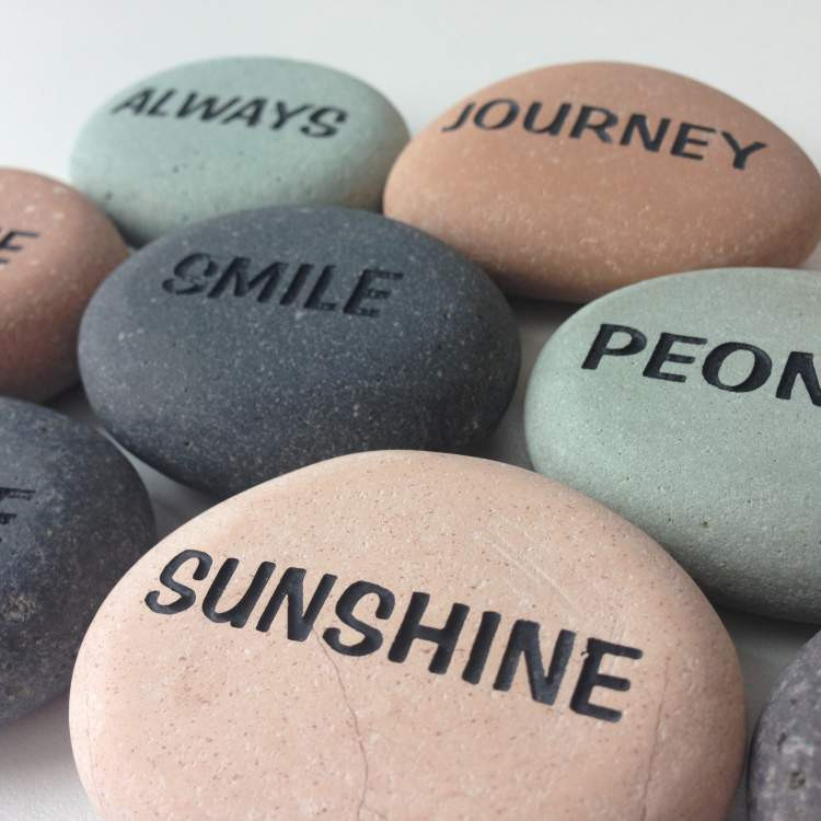 Engraved Stones with Words and Names for Special Events