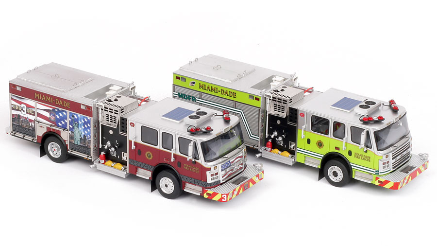Fire Replicas Miami Dade Fire Rescue Rosenbauer Engine 2-piece Set ...