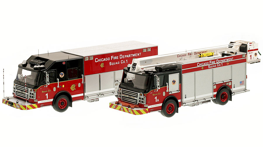 Fire Replicas Chicago Fire Department Rosenbauer Squad 1/1A Set Scale ...