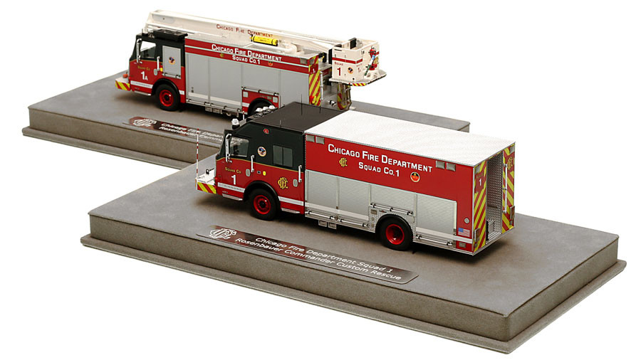 Fire Replicas Chicago Fire Department Rosenbauer Squad 1/1A Set Scale ...