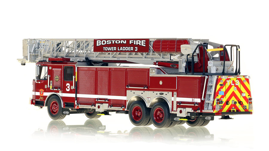 Fire Replicas Boston Fire Department E-One Tower Ladder 3 Scale Model