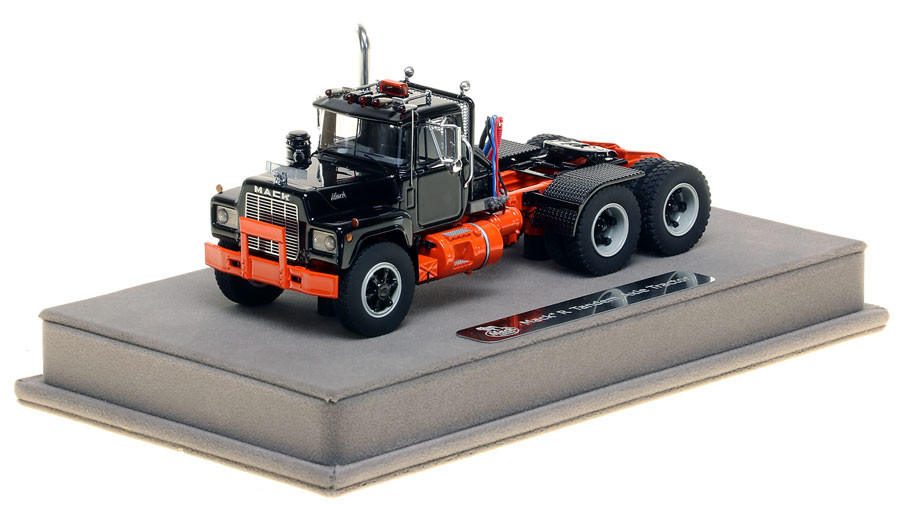 Fire Replicas Mack® R Tandem Axle Tractor - Black over Orange Scale Model