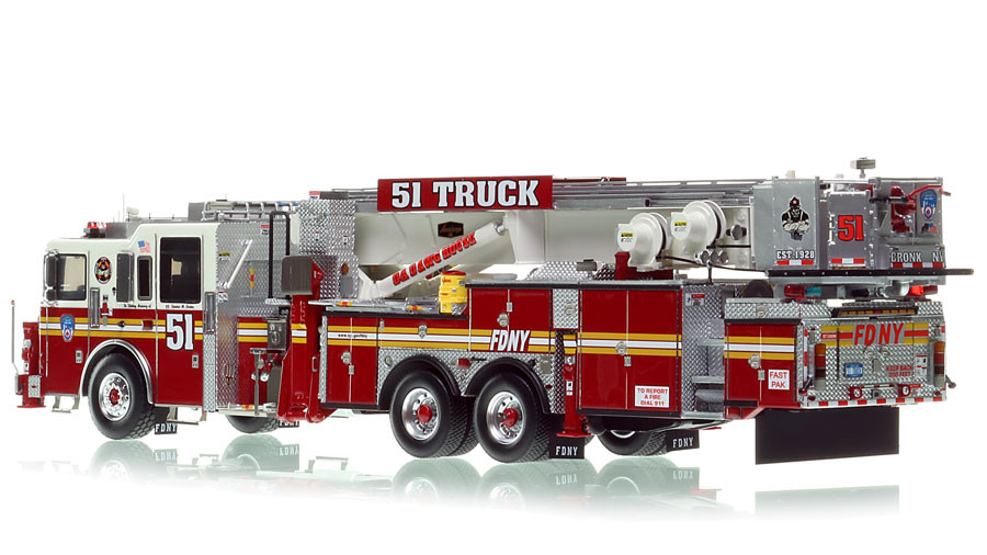 FDNY 2013 Seagrave Attacker 95' Tower Ladder 51 - Bronx Scale Model