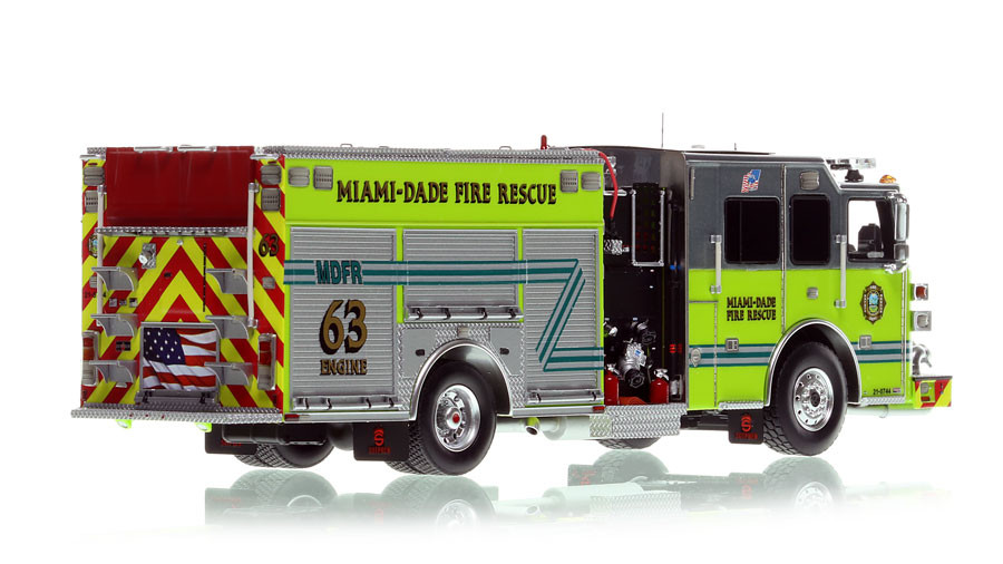 Fire Replicas 1:50 scale model of Miami-Dade Fire Rescue 2022 Sutphen Monarch Engine 63