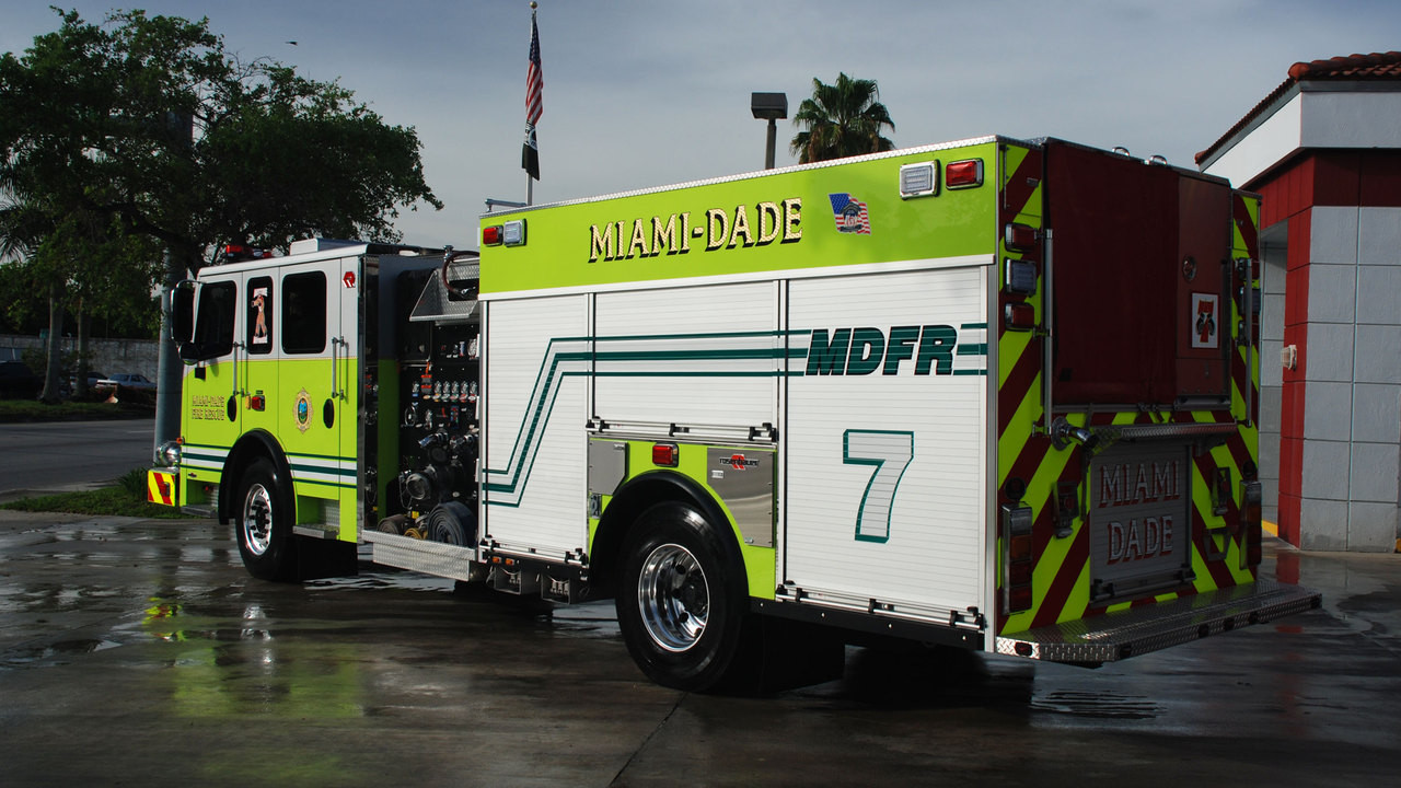 Fire Replicas Miami-Dade Fire Rescue Rosenbauer Engine Scale Model