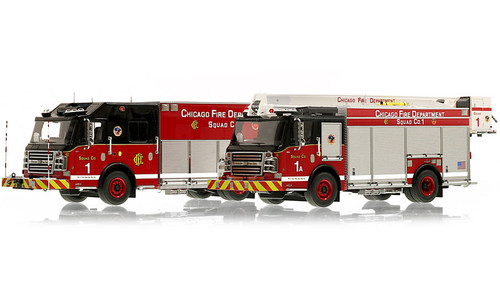Fire Replicas Chicago Fire Department Rosenbauer Squad 1/1A Set Scale ...
