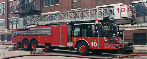 New Release: Chicago's 1985 E-One Hurricane Tower Ladder 10 - Fire Replicas