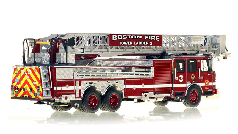 Fire Replicas Boston Fire Department E-One Tower Ladder 3 Scale Model