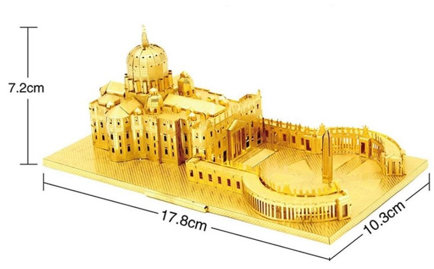 St. Peter's Basilica, Gold - DIY Metal Model Kit | Microworld - Tri-M ...