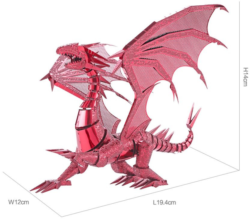 "Red Dragon" Metal Model Kit | Piececool - Tri-M Specialty Products
