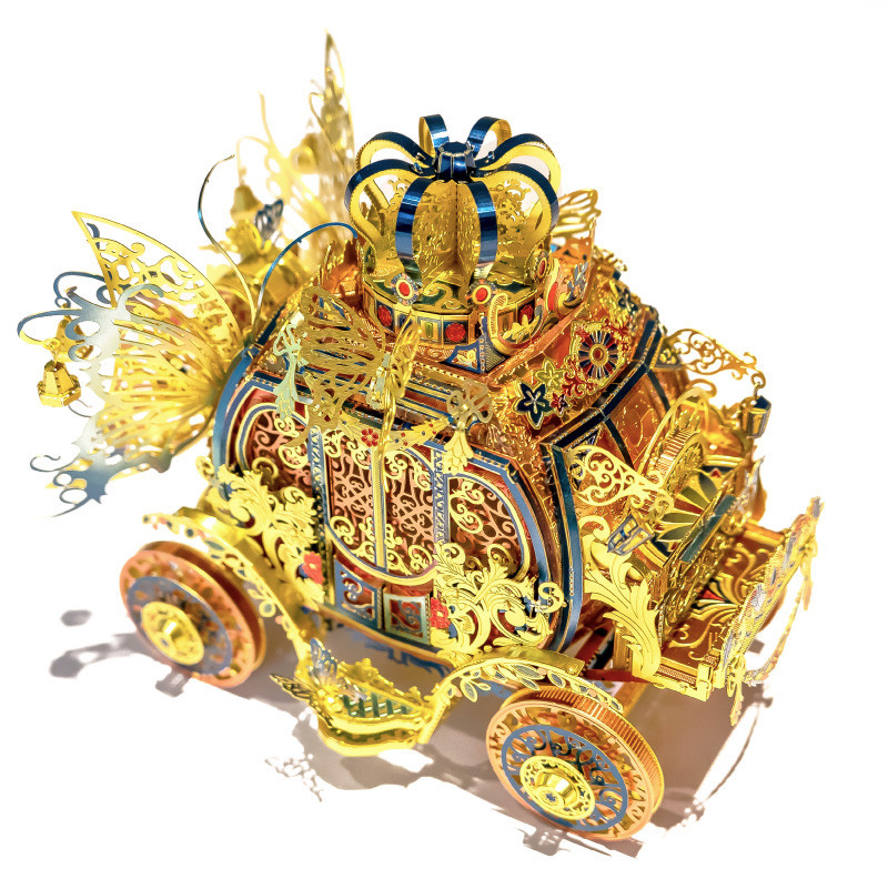 "Princess Carriage : Blue & Gold" Metal Model Kit (With LED Lights ...