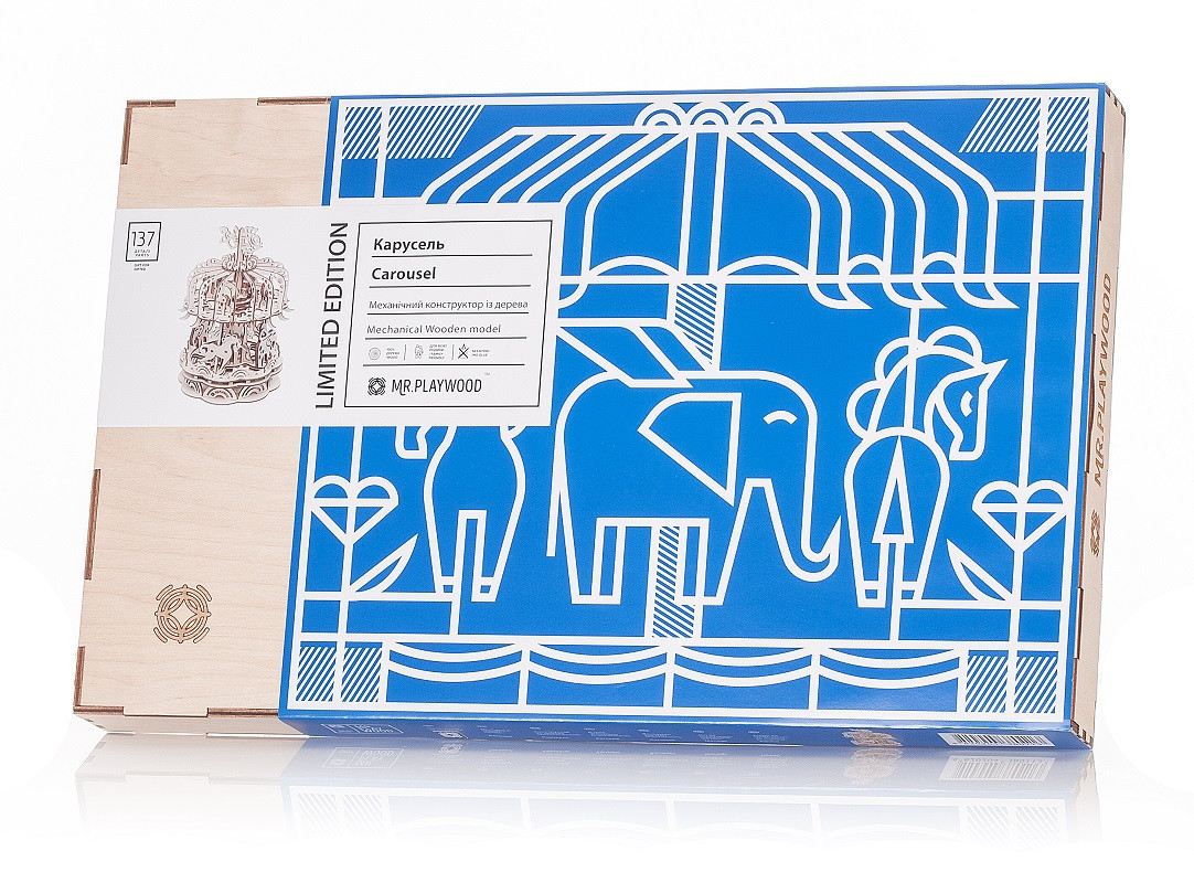 "Carousel" Mechanical Wooden Model Kit | Mr. Playwood - Tri-M Specialty ...