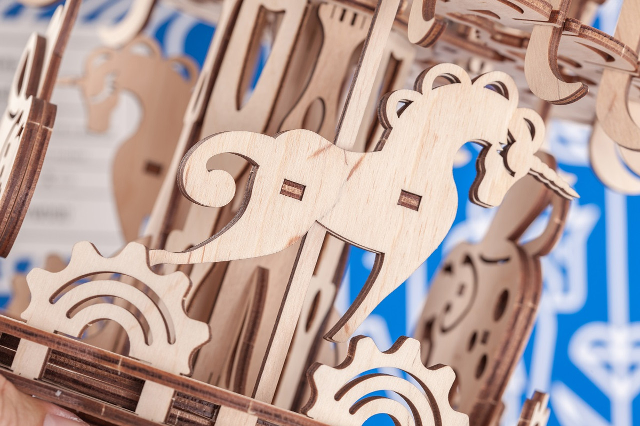 "Carousel" Mechanical Wooden Model Kit | Mr. Playwood - Tri-M Specialty ...