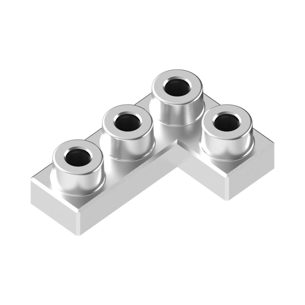 3x2 Corner Space Silver *Quantity 50* Metal Designer Building Blocks ...