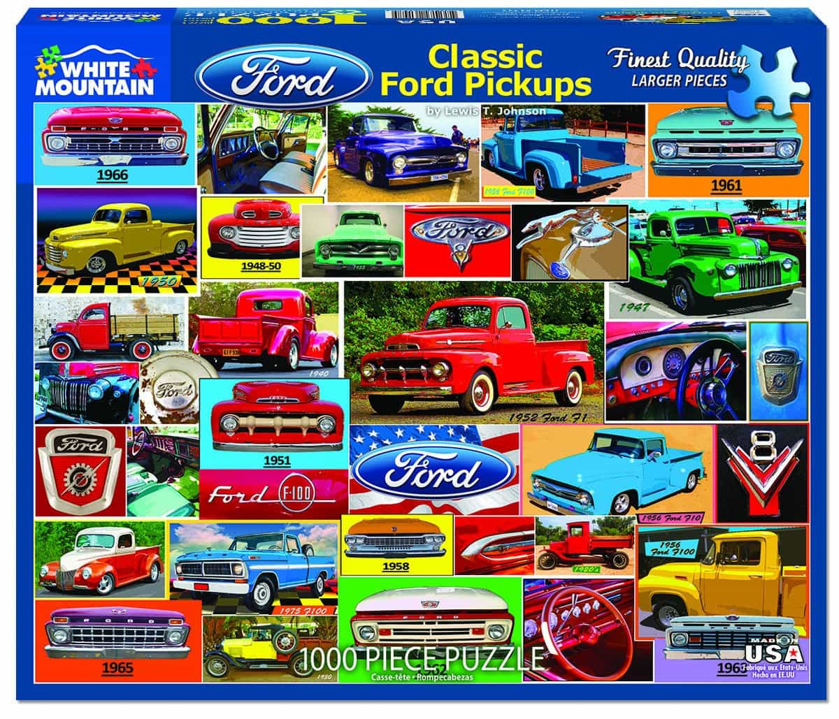 "Classic Ford Pickups" 1000 Piece Jigsaw Puzzle | White Mountain - Tri ...