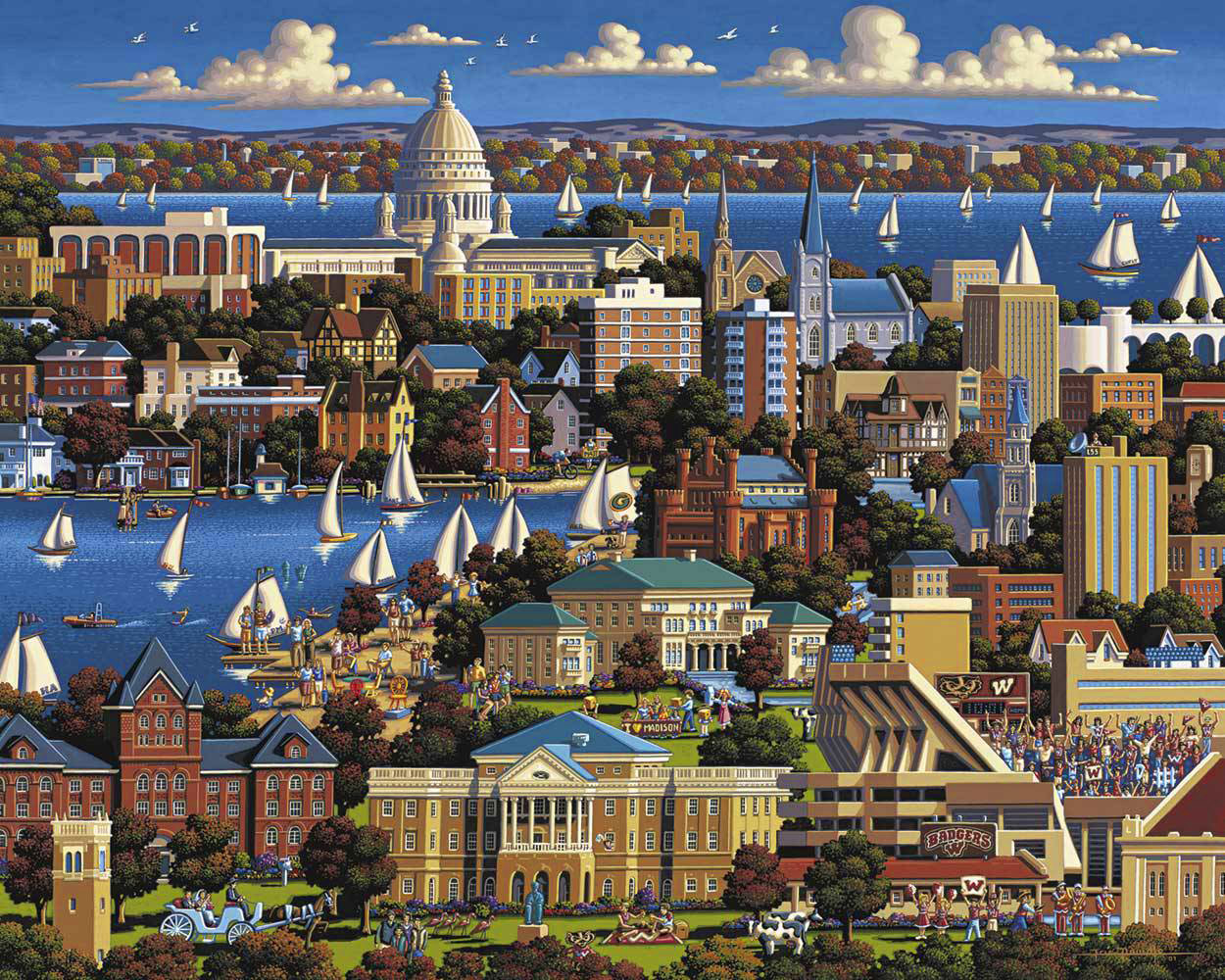 "Madison, WI" 500 Piece Jigsaw Puzzle | Dowdle - Tri-M Specialty Products
