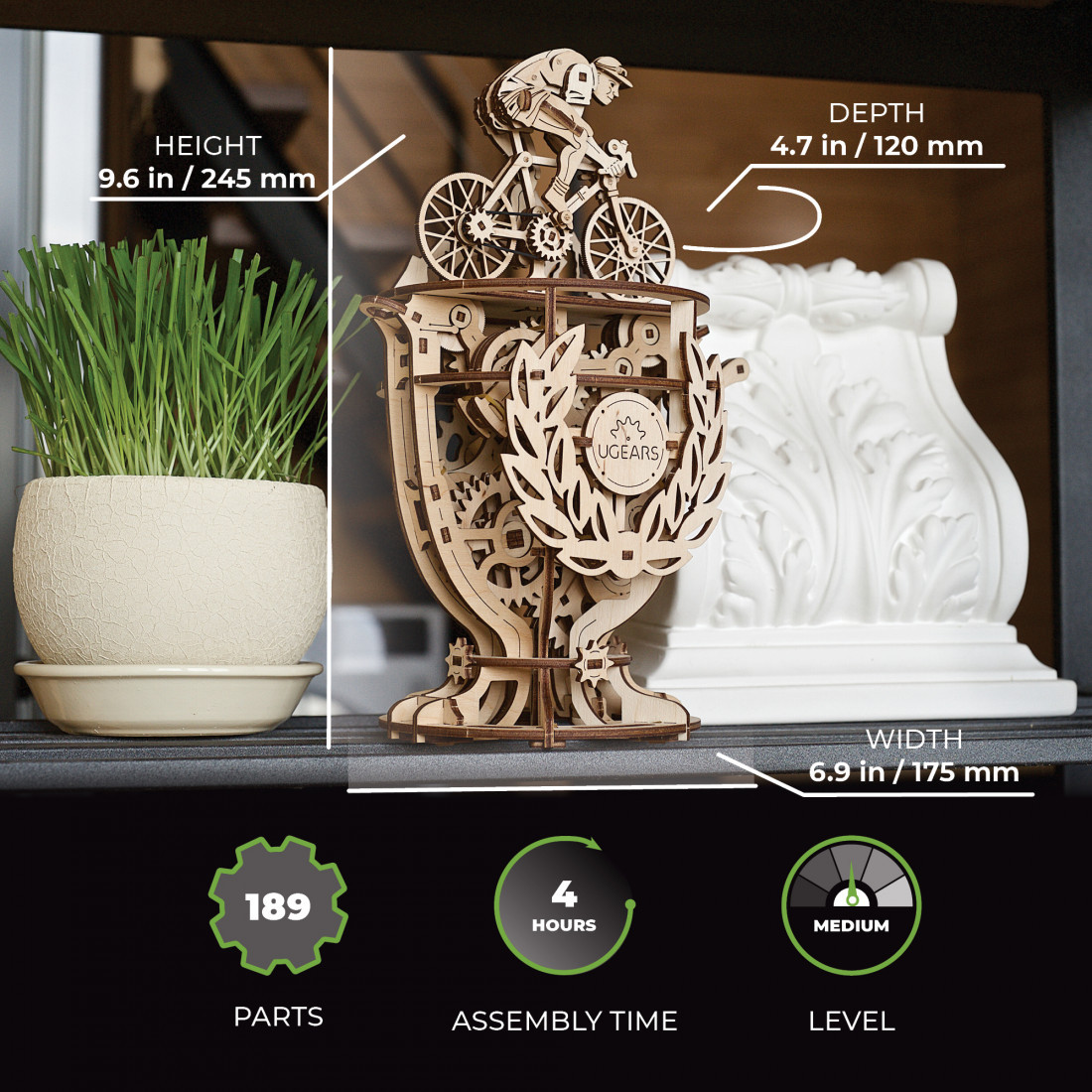 "Automaton Cyclist" Motorcycle With Sidecar Mechanical Wooden Model Kit ...