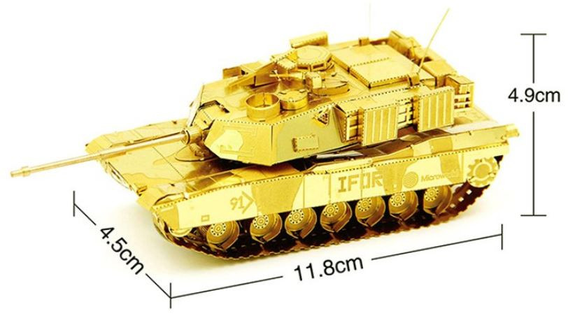 "M1 Abrams Tank" Metal Model Kit | T001-S | Microworld - Tri-M ...