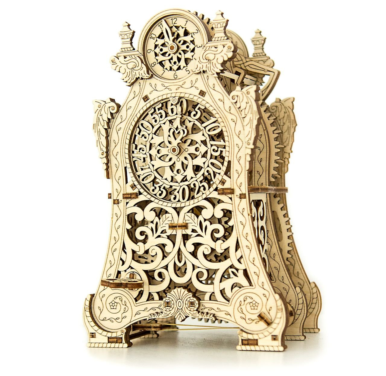 "Owl Clock" Battery Powered Mechanical Wooden Model Kit | LK503 | Rokr ...