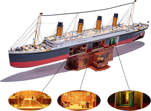 "Titanic" Metal Model Kit + Display Stand & USB Lighting Kit | MU Model ...