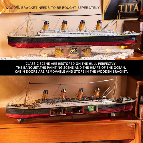 "Titanic" Metal Model Kit + Display Stand & USB Lighting Kit | MU Model ...