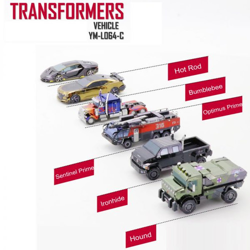 "Transformers: Last Knight Autobots Vehicles" Set of 6 Metal Model Kits ...