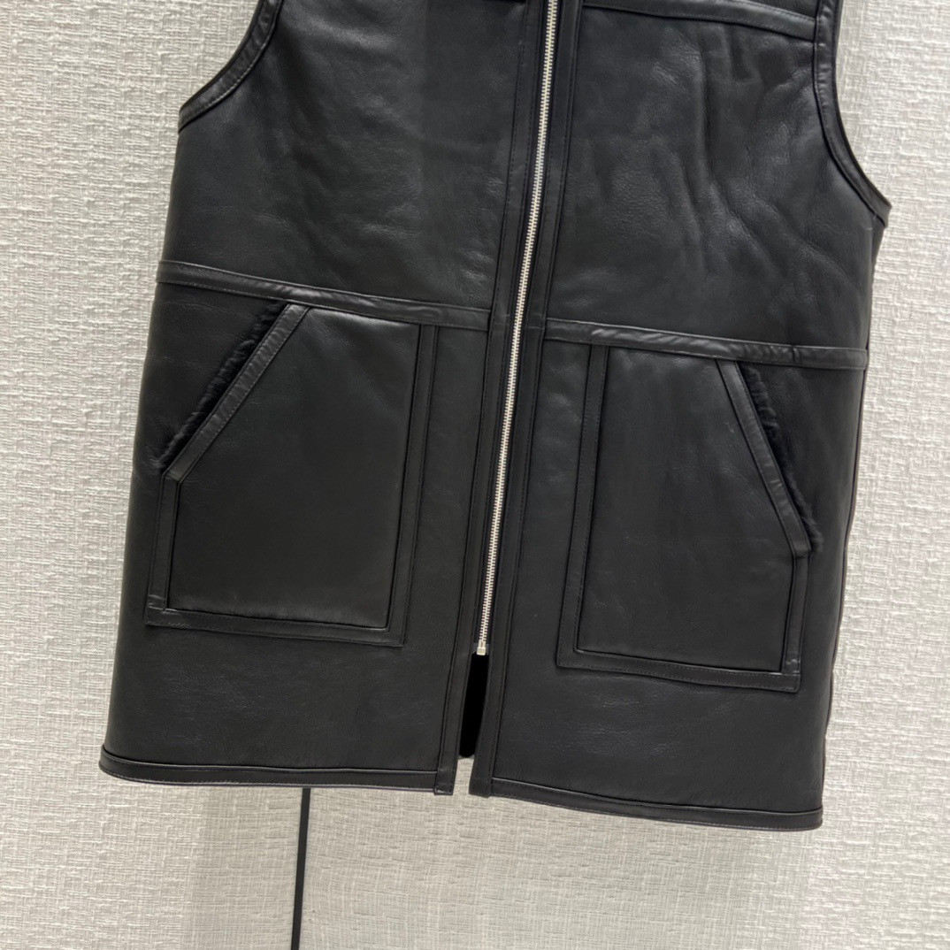 Hermès Reversible long leather vest - BVPRIVE
