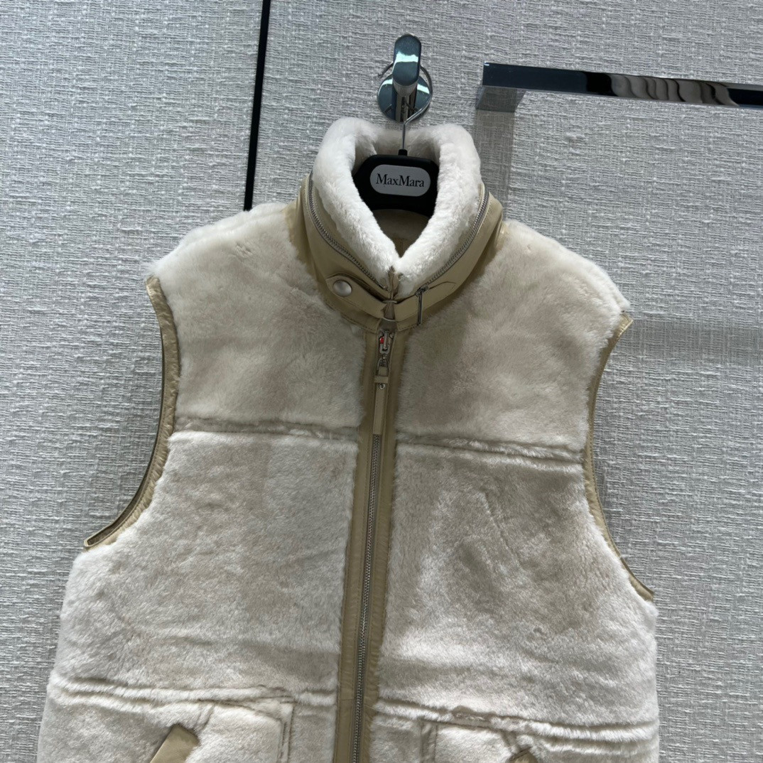 Hermès Reversible long leather vest Ivory - BVPRIVE