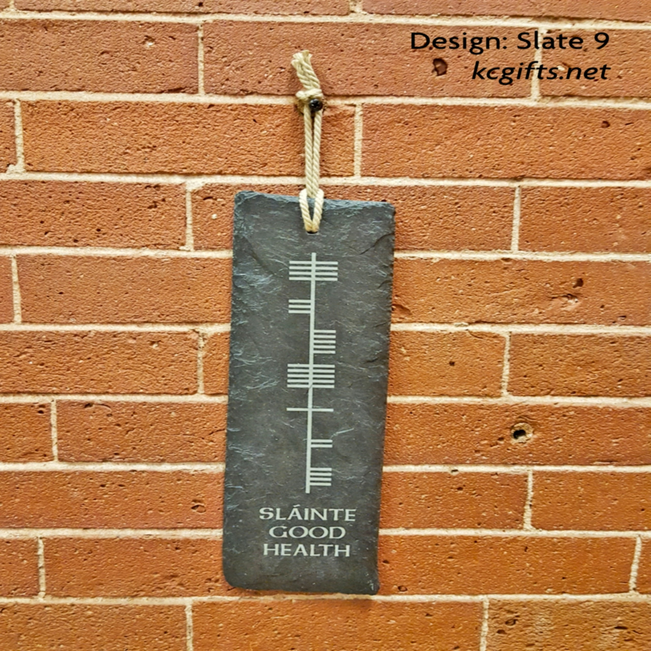 Engraved Slate Ogham Sign, Irish, Celtic