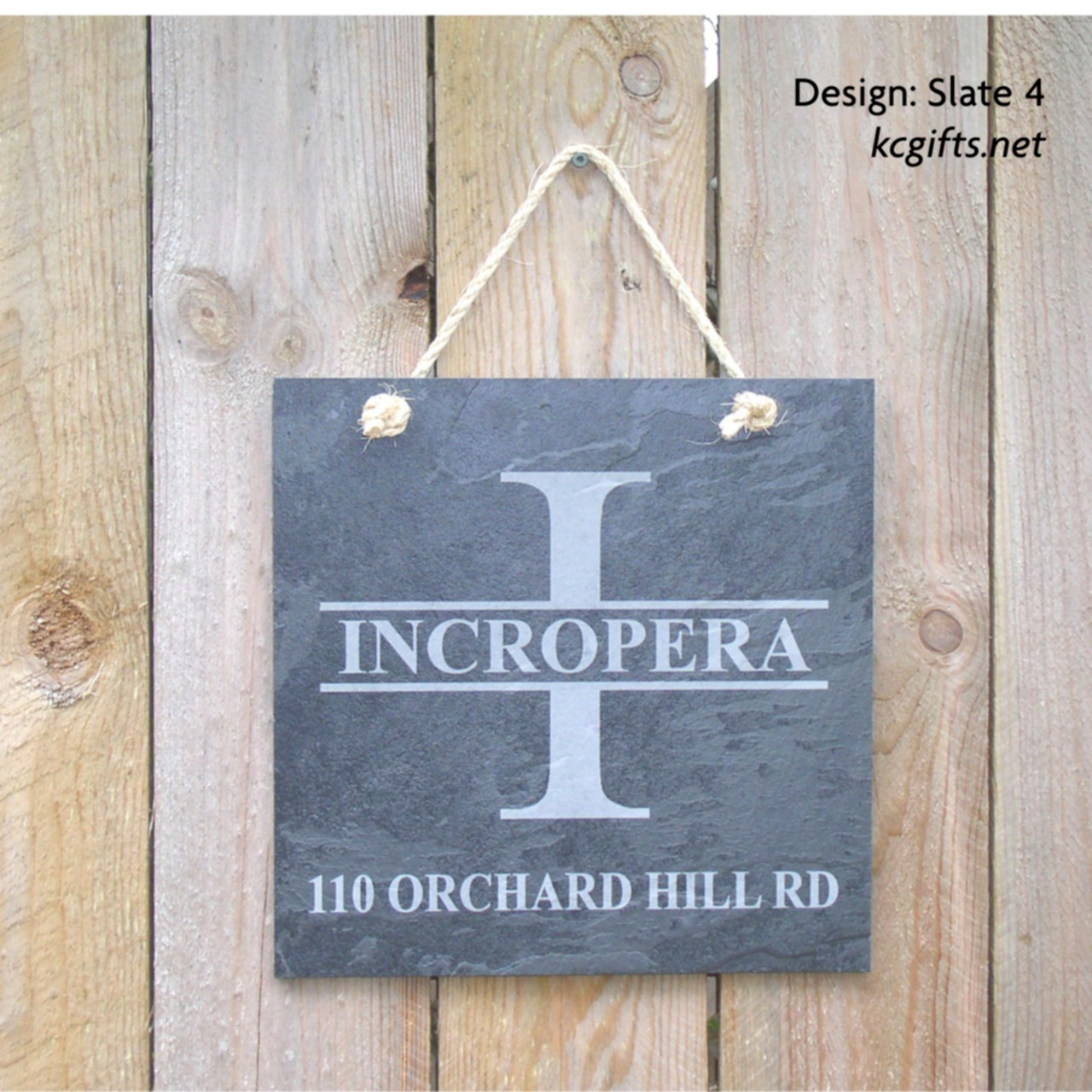 Personalized engraved slate sign, house address sign, family name sign.