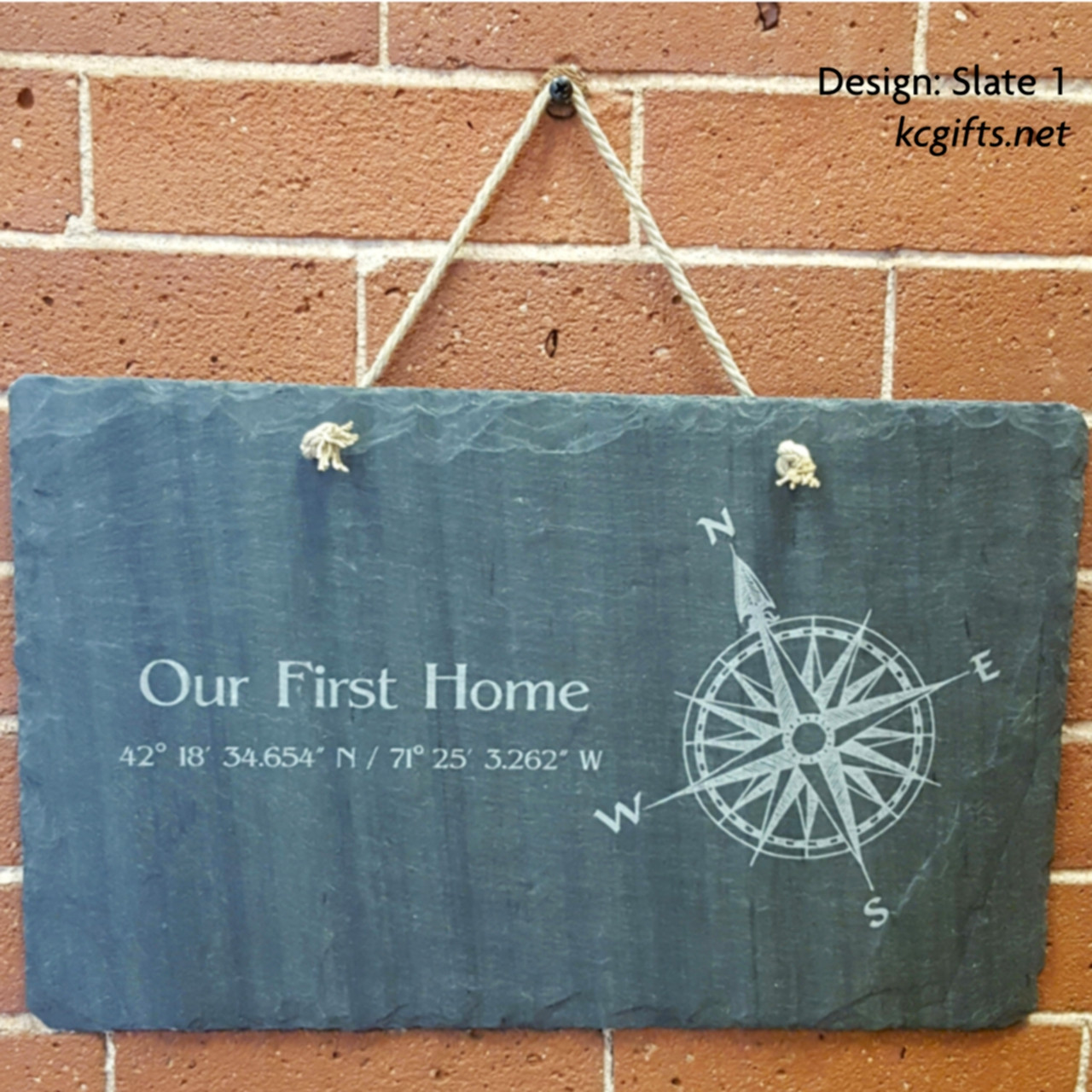 Personalized Engraved Slate Family Name Sign